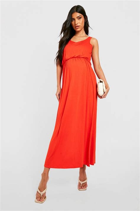 Maternity Racer Neck Maxi Dress Boohoo
