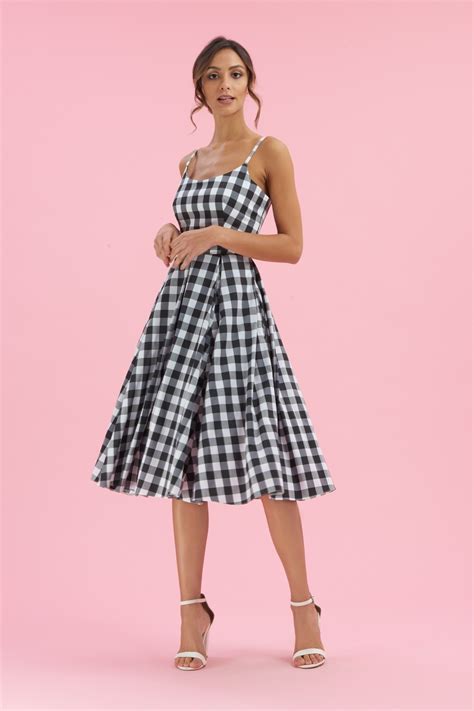 The Pretty Dress Company Priscilla Gingham Midi Swing Dress