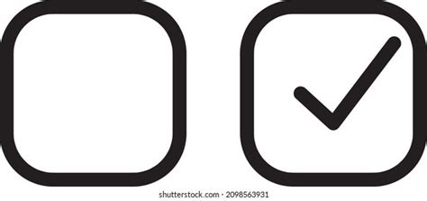 checkbox set blank checked checkbox line stock vector royalty free