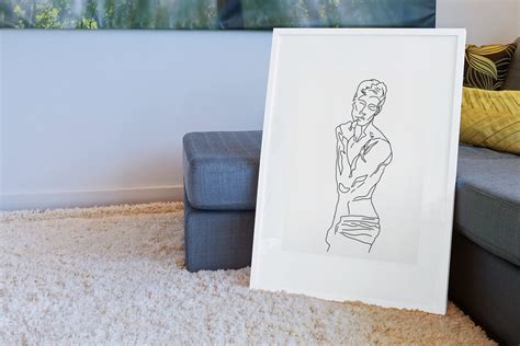 Jacob Line Art Naked Man Line Art Printable Wall Art Art Print Nude