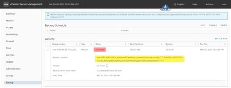 backup vmware vcenter server using smb protocol vgeek tales from