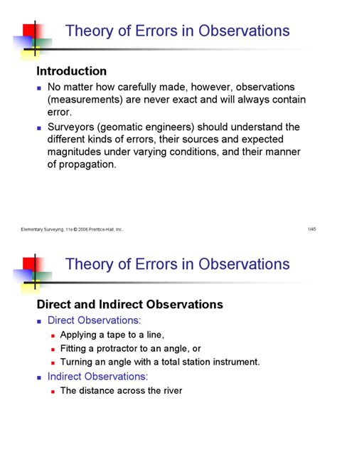 Theory Of Errors In Observations Pdf Accuracy And Precision