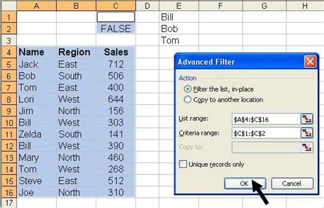 tom s tutorials for excel advanced filter calculated criteria
