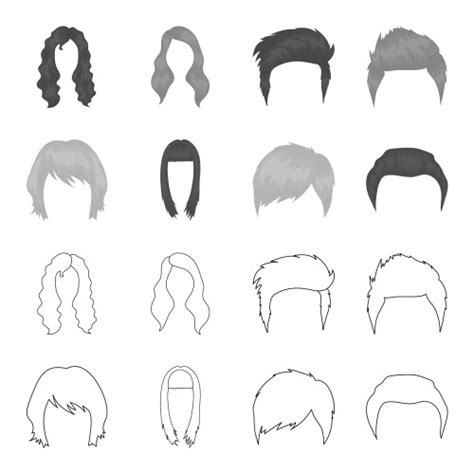 Cartoon Hairstyles With Beards And Mustache Vector Image