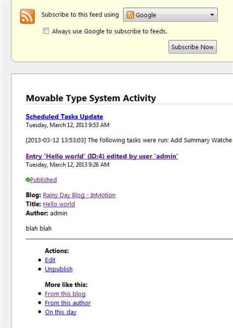 using the activity log in movable type inmotion hosting