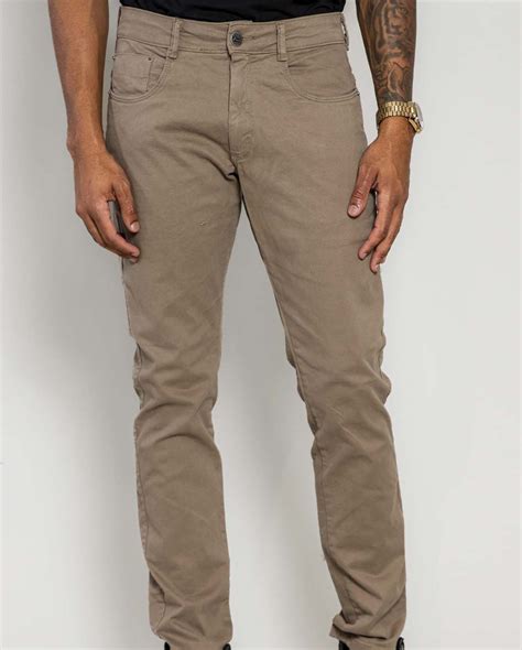 Calça Masculina Slim Fit 22191 Caqui Bege
