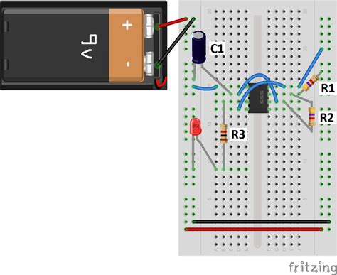Flashing Led Using 555 Timer Circuit Diagram
