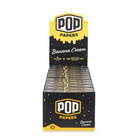 Pop Papers 1 1 4″ Rolling Papers W Flavor Filter Tips Banana Cream