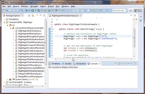 java biginteger intvalue method example