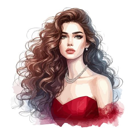 Premium Vector Vector Beautiful Woman Watercolor Face Portrait