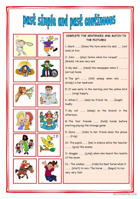 Past Simple And Past Continuous English Esl Worksheets Pdf And Doc