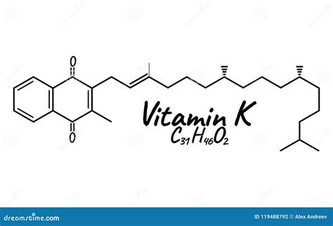 Etiqueta E Icono De La Vitamina K Logotipo De La Fórmula Química Y De