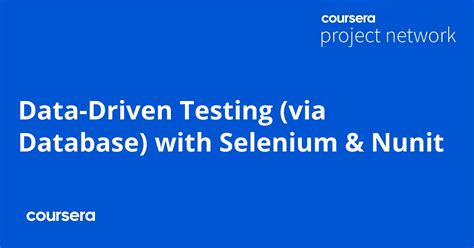 data driven testing via database with selenium and nunit