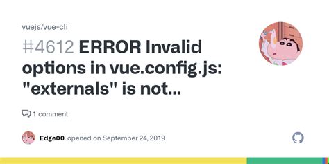 error invalid options in nfig js externals is not allowed