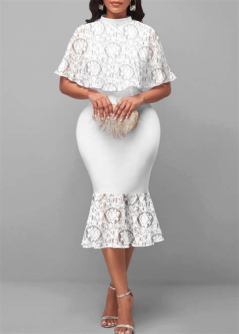 White Shawl And Sleeveless Lace Patchwork Dress Usd 39 87