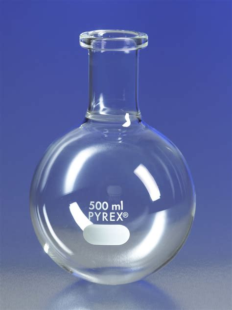 pyrex® short ring neck boiling flask round bottom flasks glass