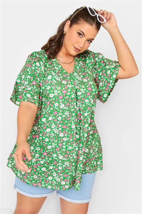Yours Curve Plus Size Navy Floral Print Vest Top Yours Clothing