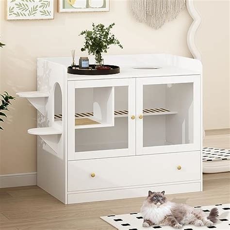 Lovinouse 6 In 1 Cat Litter Box Enclosure Furniture With