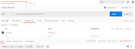 postman api works only with x api key request header help postman