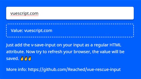 vue js directive to persist input values on refresh vue rescue input