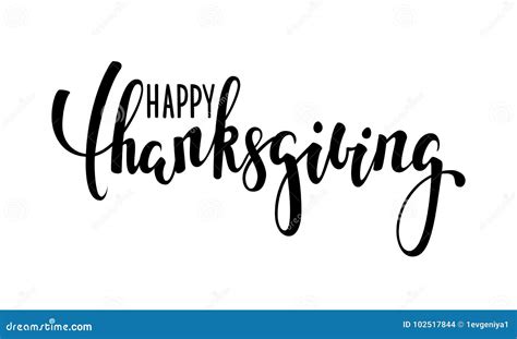 Happy Thanksgiving Hand Drawn Calligraphy And Brush Pen Lettering
