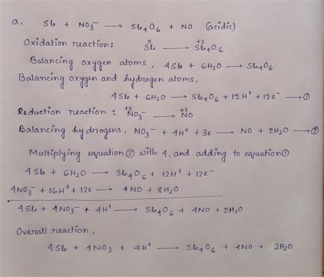 [solved] Balance The Following Redox Equations Using Half Reaction