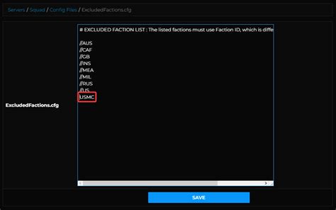 how to configure factions from your squad server knowledgebase