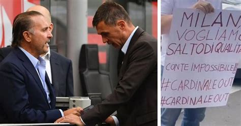 Cardinale Out Che Ca O Fai I Tifosi Del Milan Protestano Sotto