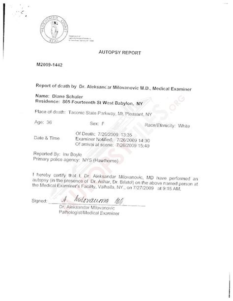 Pdf Diane Schuler Autopsy Report Dokumen Tips