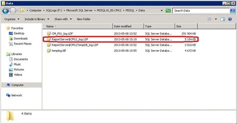 sql server reporting services log ldf file size growth issue in