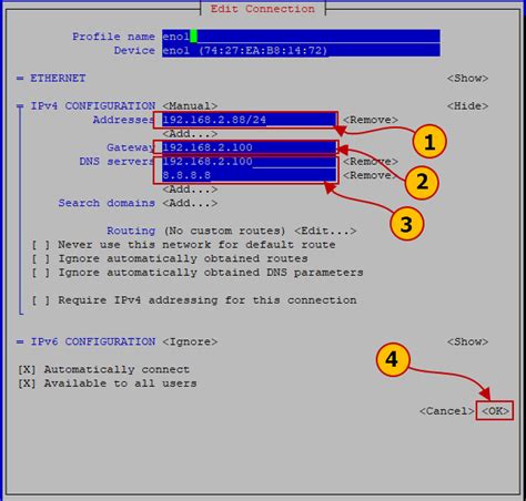 linux tuorials configure static ip in centos 8 rhel 8