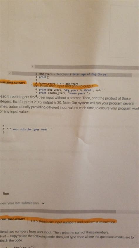 solved readread 3 integers from yser input without a prom