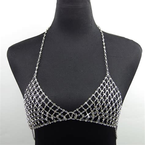 Sexy Rhinestone Chain Body Bra