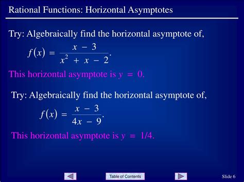 Ppt Rational Functions Horizontal Asymptotes Powerpoint Presentation