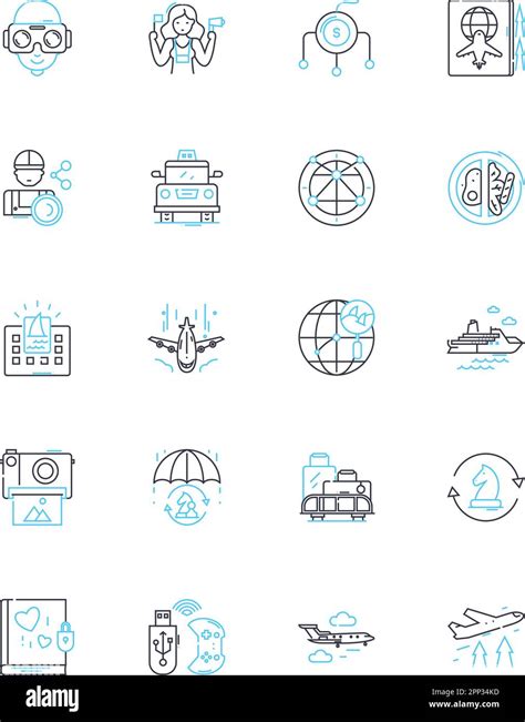 Machine Learning Linear Icons Set Artificial Intelligence Neural