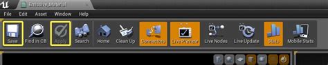 using the emissive material input unreal engine documentation
