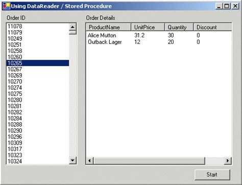executing stored procedure with data reader codeproject