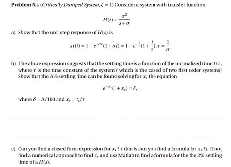 settling time formula