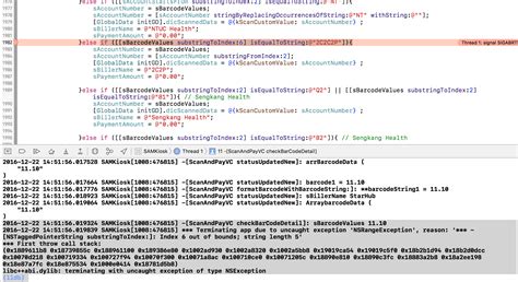 ios objective c substringtoindex crash stack overflow