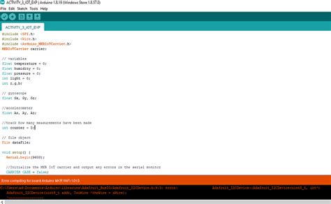 exit status 1 error compiling for board arduino mkr wifi 1010