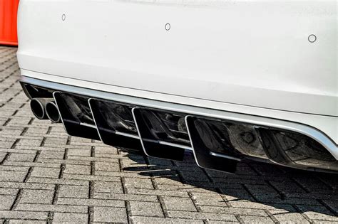 Performance Rear Bumper Diffuser Addon With Ribs Fins For Audi Rs3