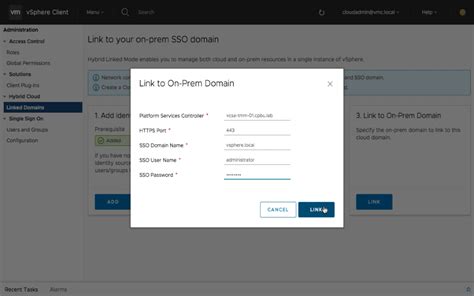 configuring hybrid linked mode hlm for vmware cloud on aws vmware