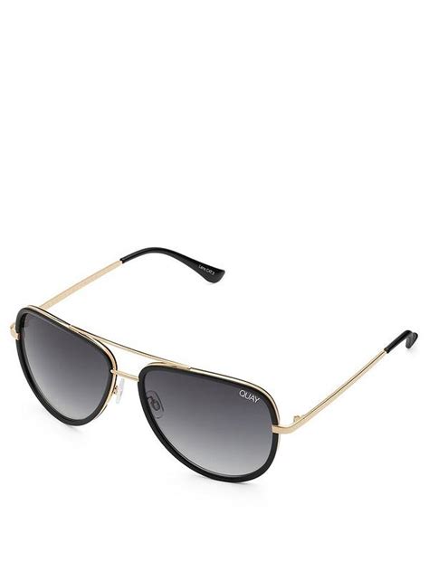 Quay Australia All In Mini Aviator Sunglasses Black Uk