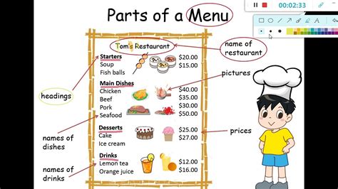 parts of a menu youtube