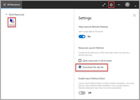 downloading a new rdp shortcut