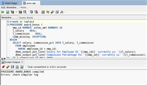 testing and debugging procedures using sql developer 4 0