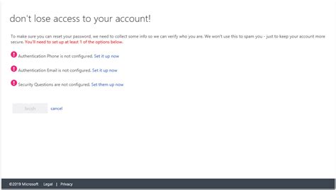 more information required for email password reset