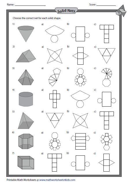 37 Maths Nets Of A 3d Shape Ideas 3d Shape Math Geometry 3d Shapes