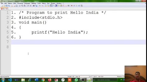 first program in c language youtube