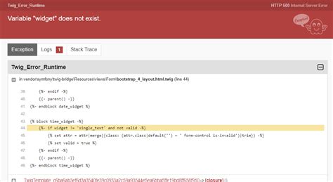symfony symfony4 twig template error variable widget does not